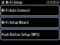 Wi-Fi connection using the control panel