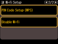 Wi-Fi connection using the control panel